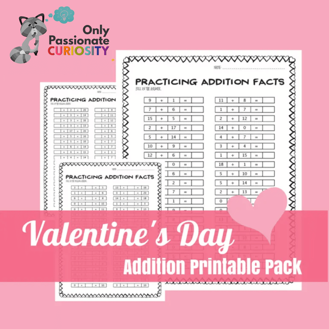 Valentine's Day Addition Worksheets - Only Passionate Curiosity