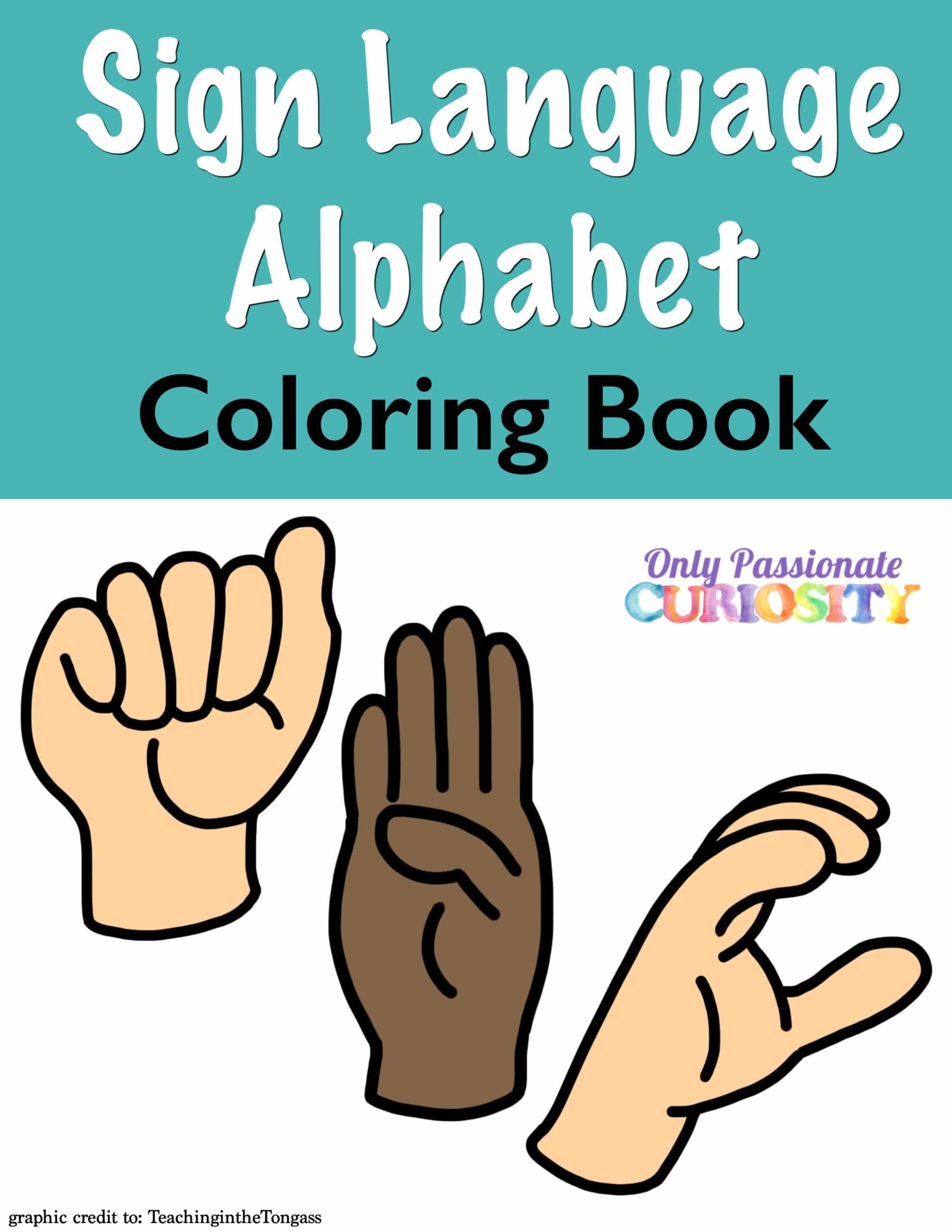 American Sign Language Alphabet Coloring Book - Only Passionate Curiosity