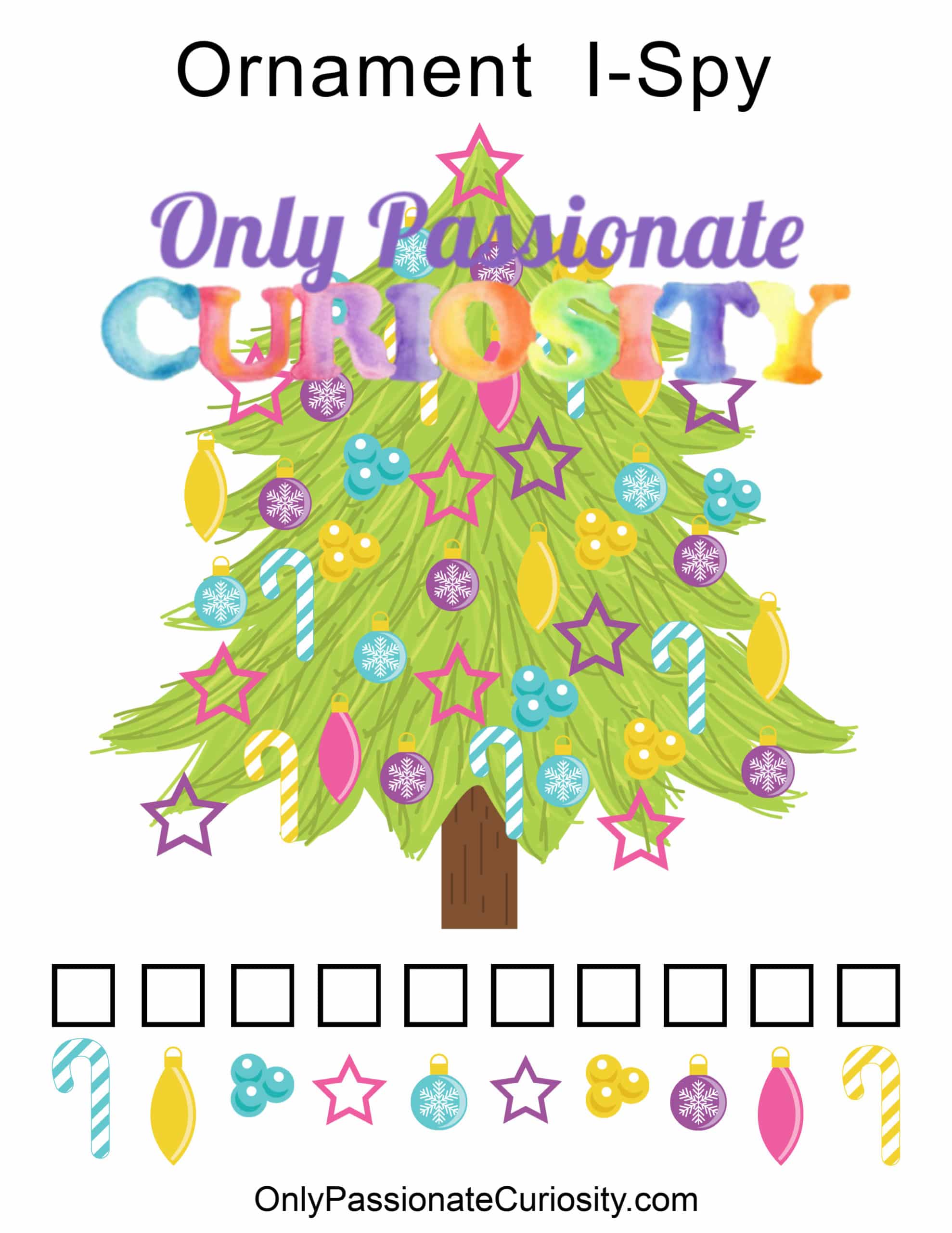 Let's Play Christmas Tree I Spy - Only Passionate Curiosity