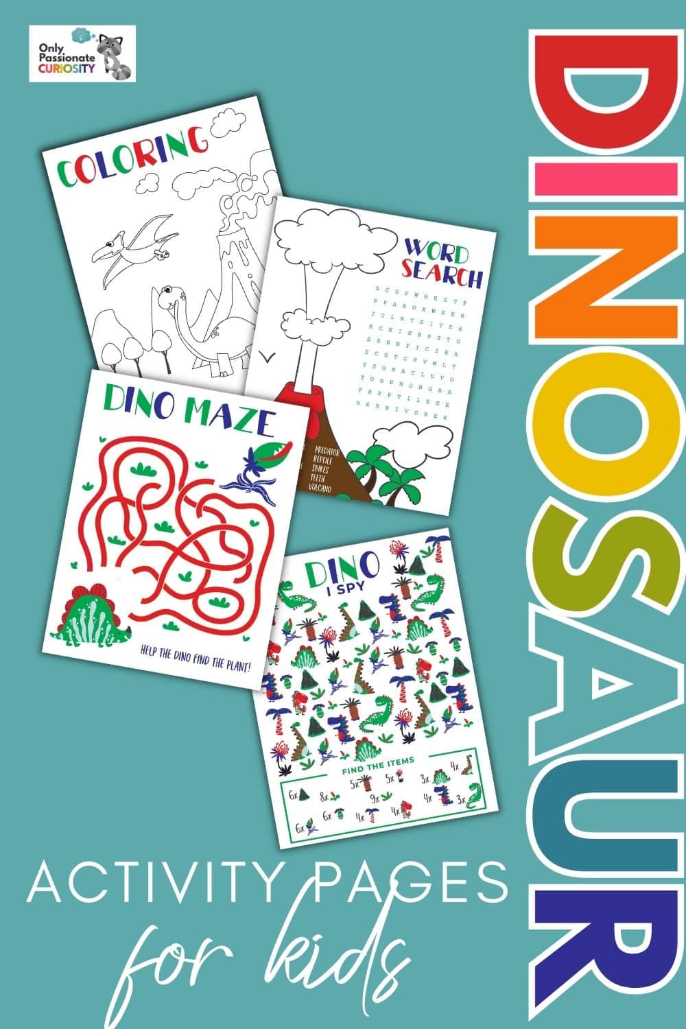 Dinosaur Activity Pages for Kids - Only Passionate Curiosity