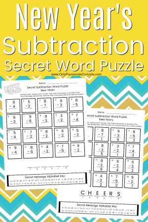 New Year's Subtraction Printable - Only Passionate Curiosity