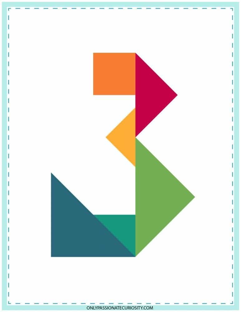Printable Tangram Number Puzzles - Only Passionate Curiosity