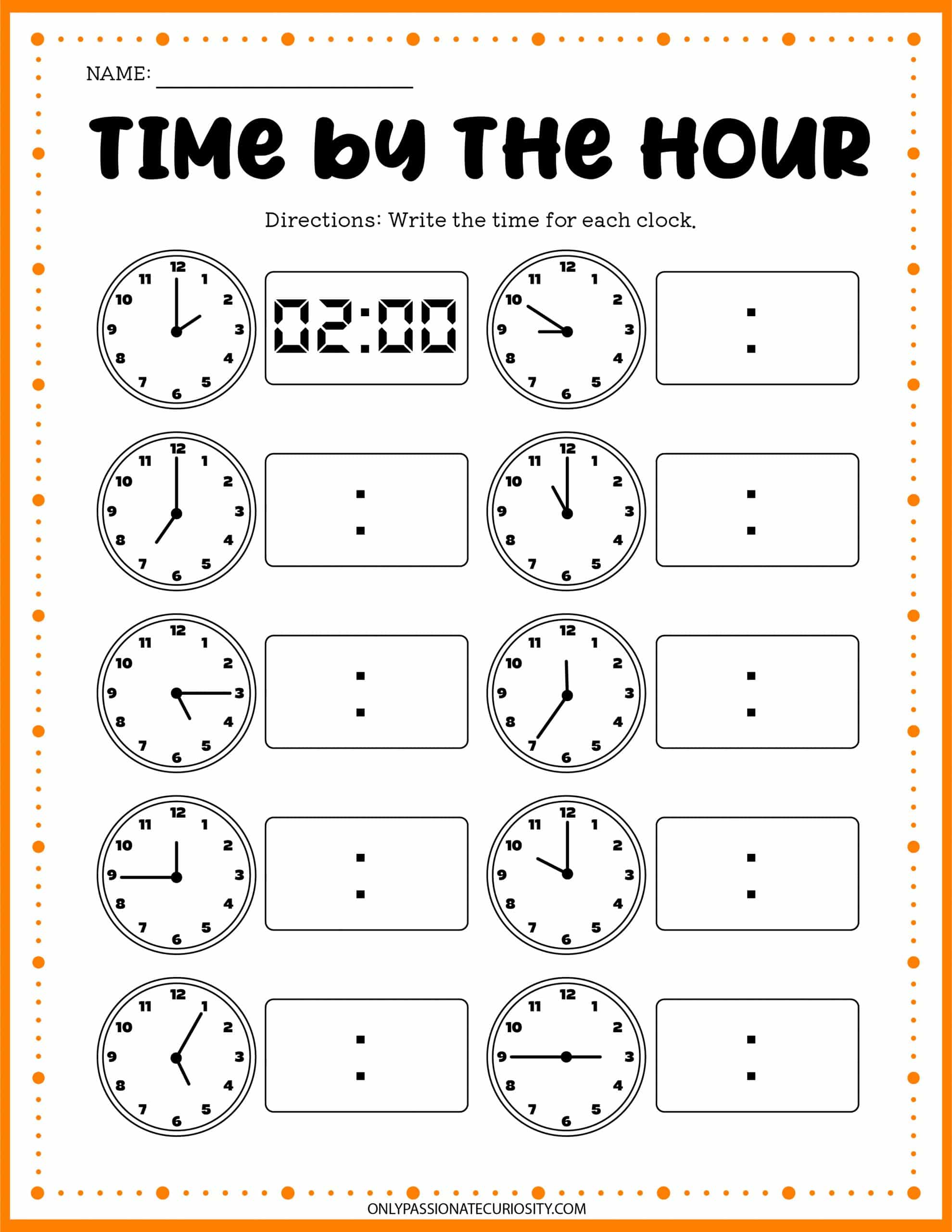 Telling Time Activity Set - Only Passionate Curiosity