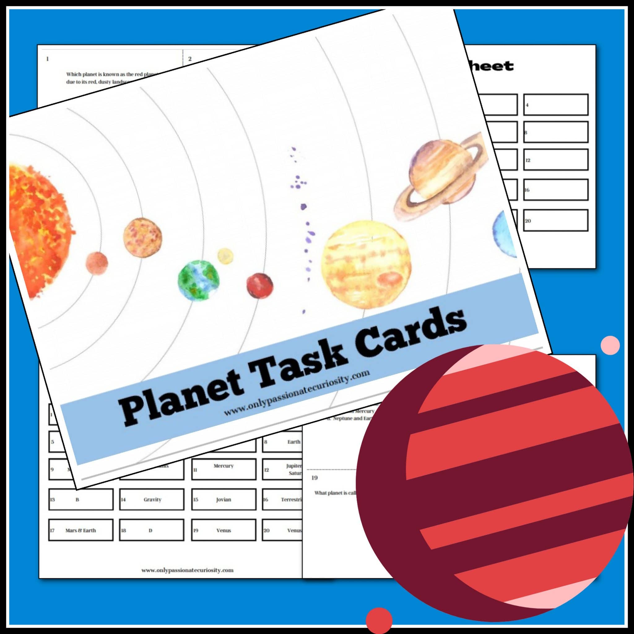 Planet Task Cards Solar System Studies! - Only Passionate Curiosity