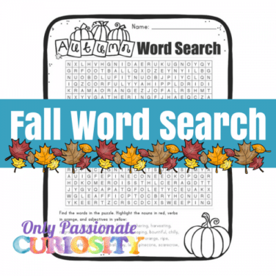 Fall Verbs Read & Write Spelling Pack - Only Passionate Curiosity