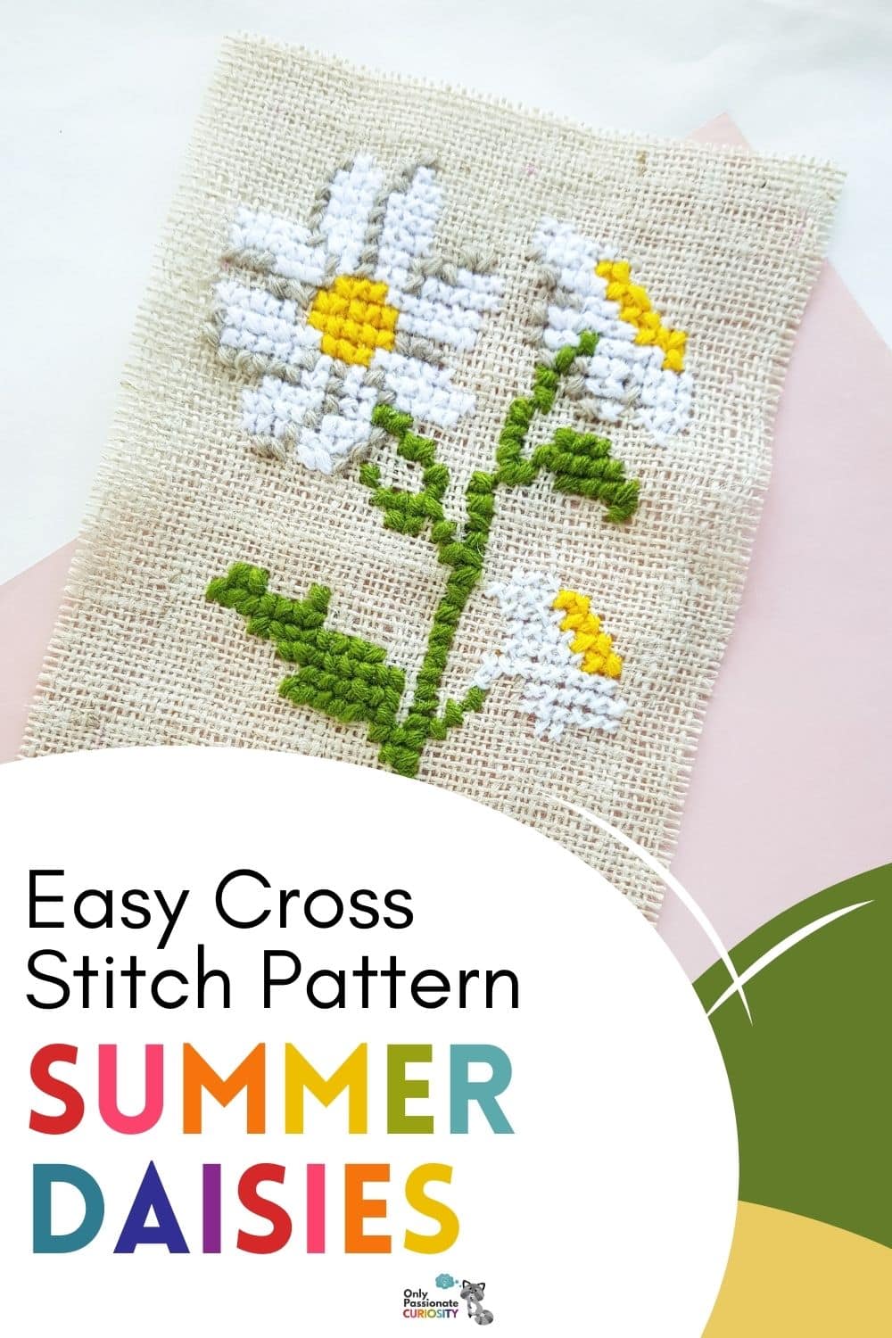 Easy Cross Stitch Pattern Summer Daisies