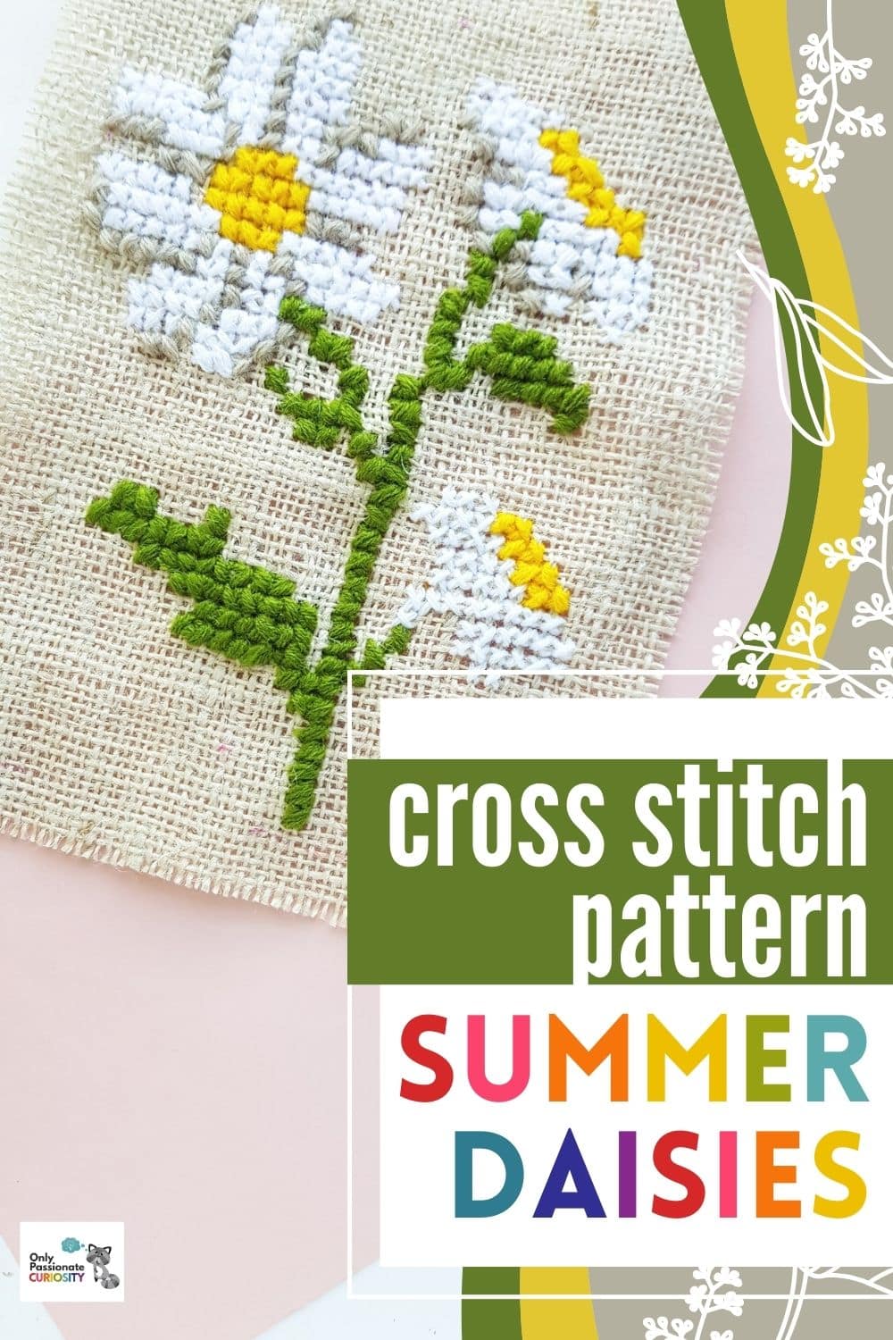 Easy Cross Stitch Pattern Summer Daisies
