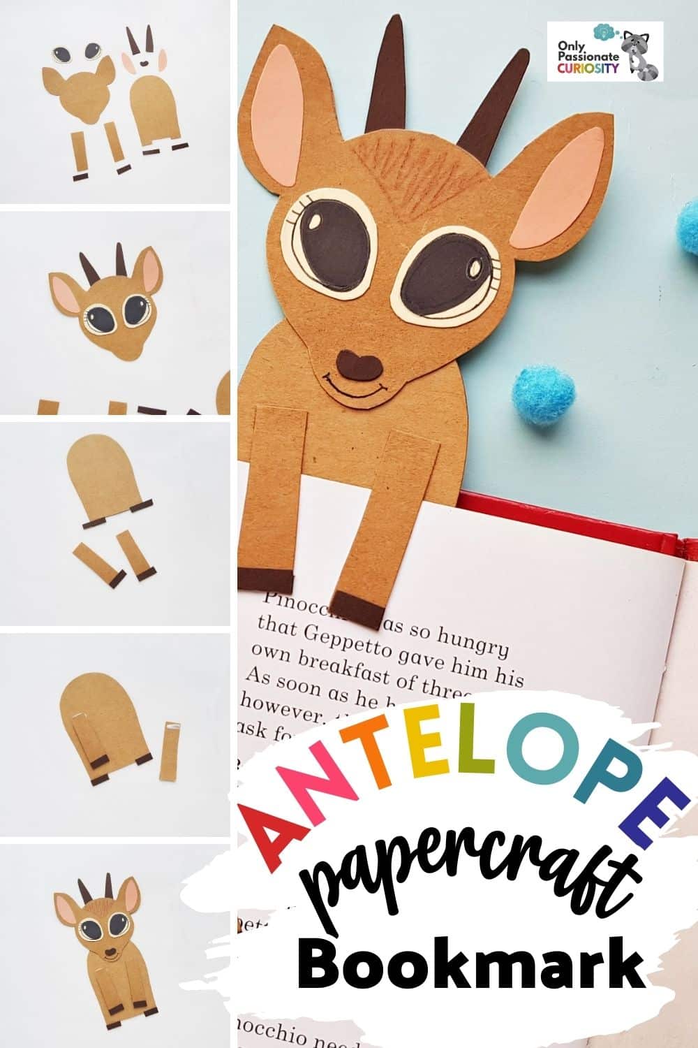 Papercraft Antelope Bookmark