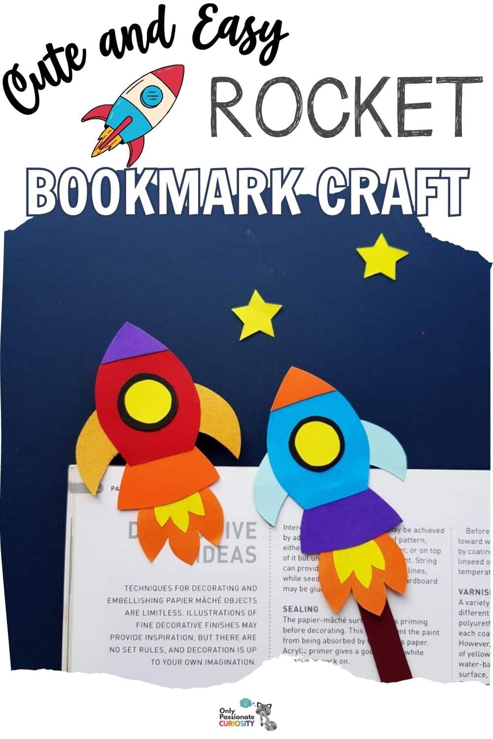 Cute and Easy Rocket Bookmark Craft