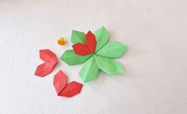 Christmas Poinsettia Origami Craft