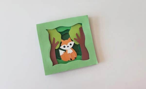 3D Fox Papercraft Scene