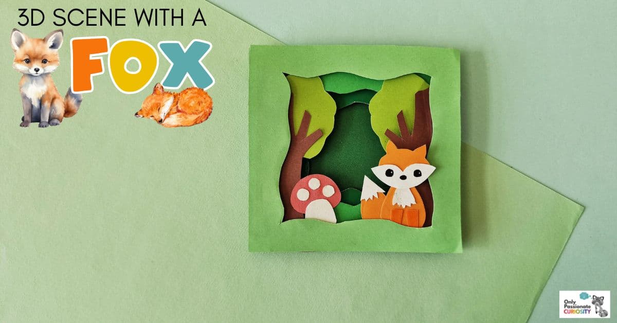 3D Fox Papercraft Scene