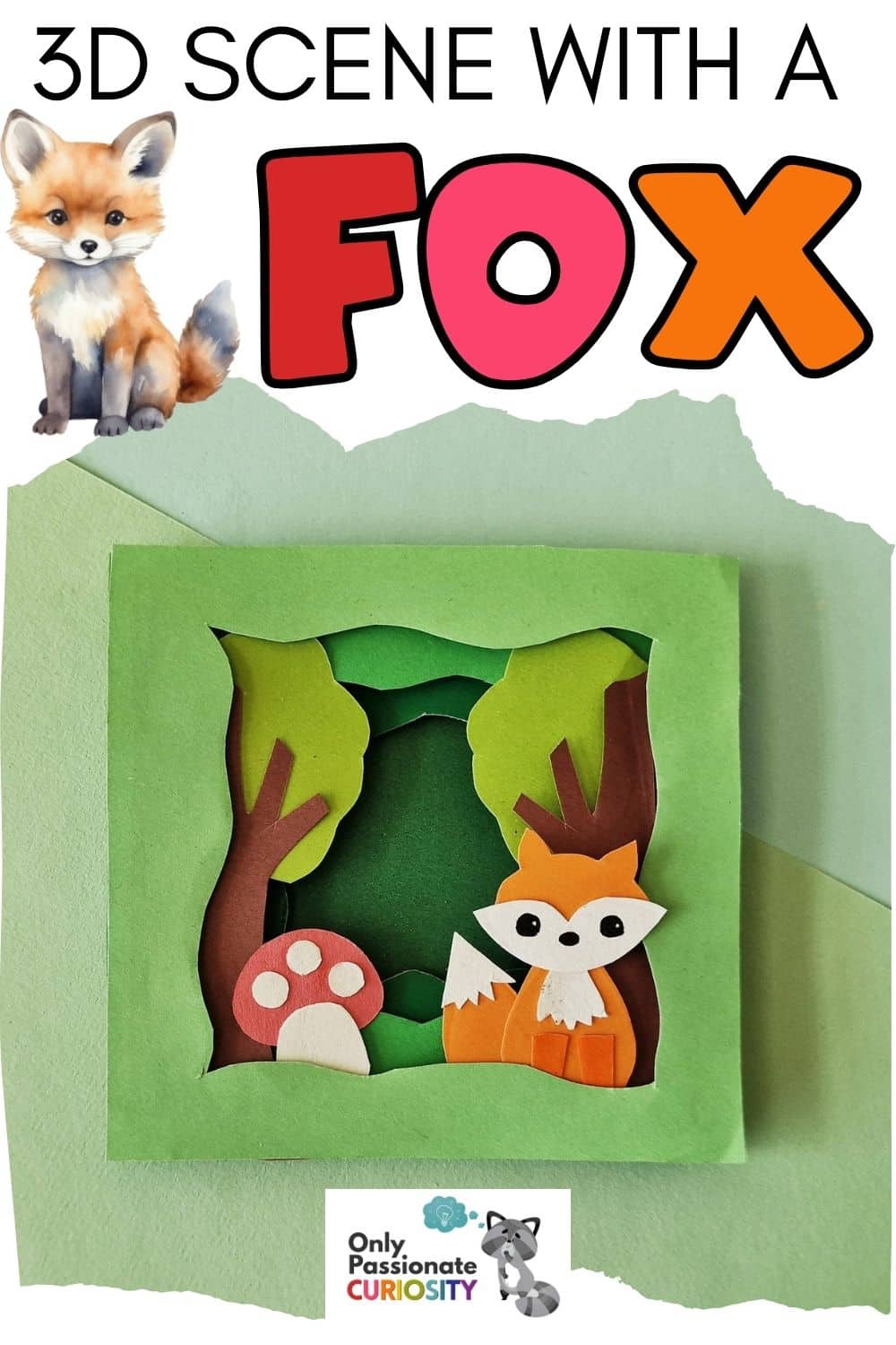 3D Fox Papercraft Scene