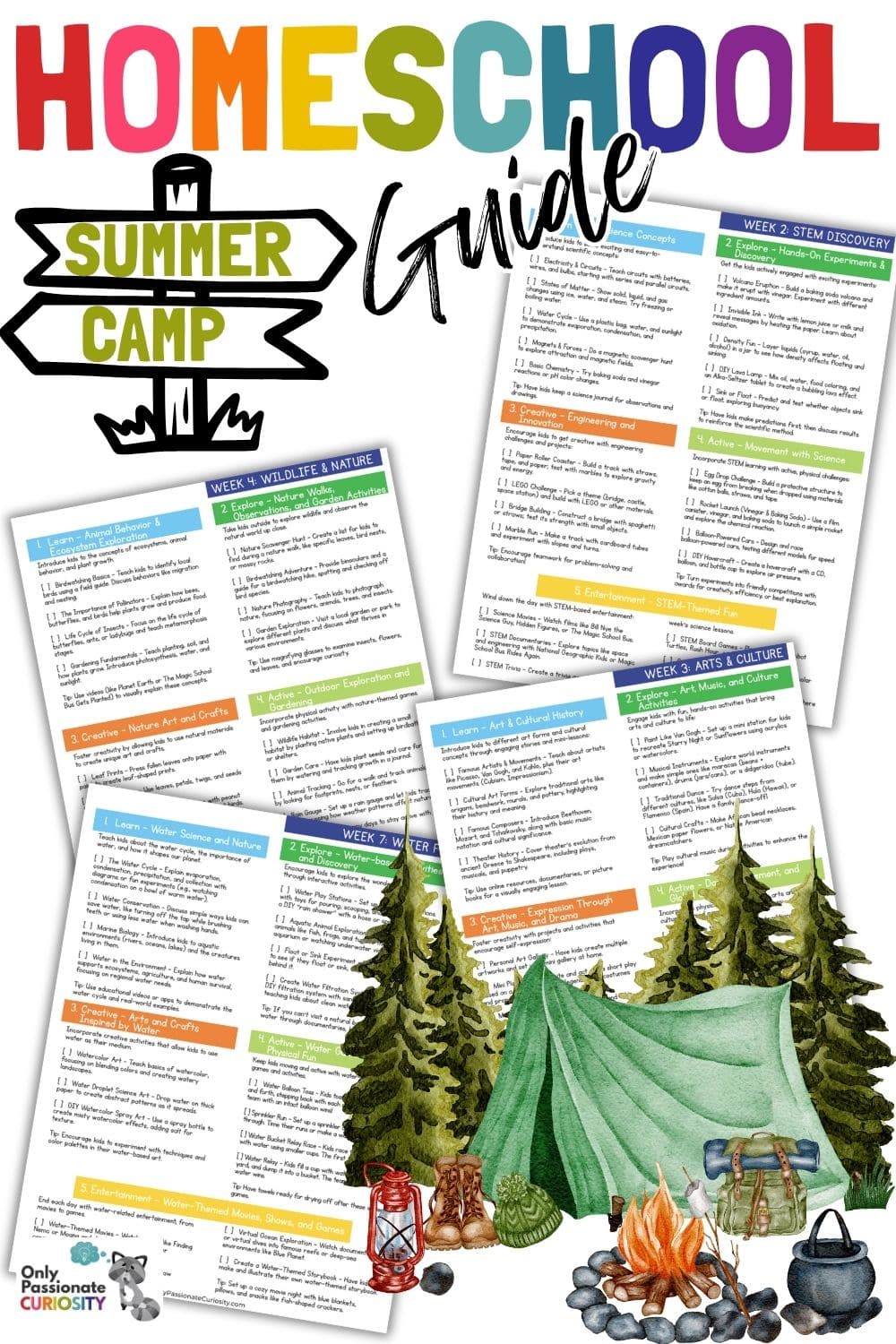 Homeschool Summer Camp Guide: 8 Weeks of Ideas!